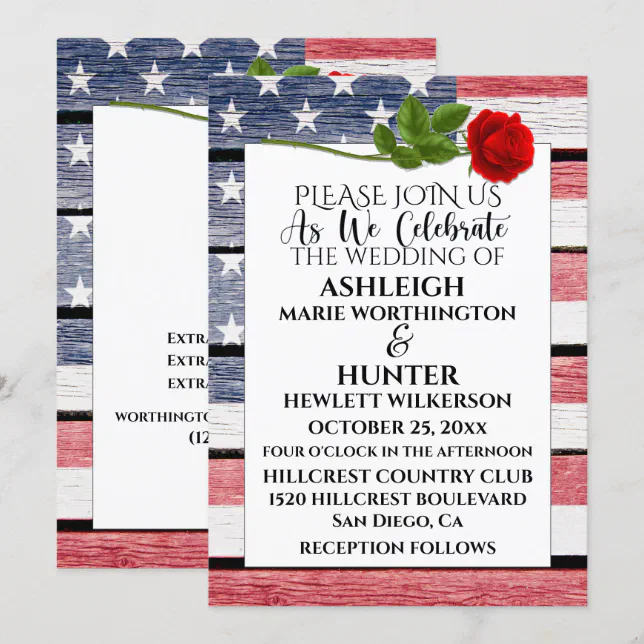 Patriotic Wedding Invitation Template | Zazzle