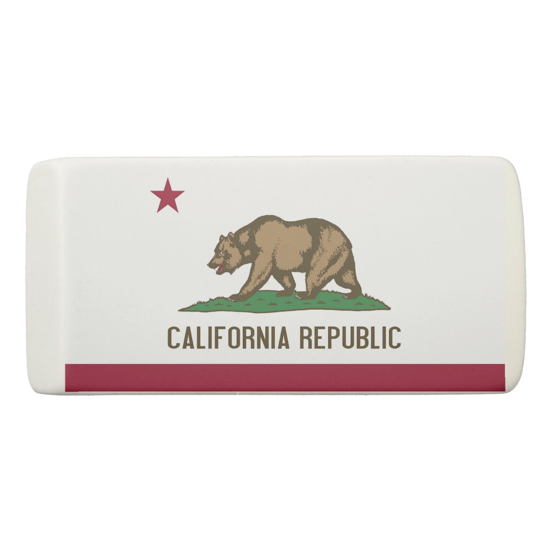 Patriotic Wedge Eraser with flag of California USA | Zazzle