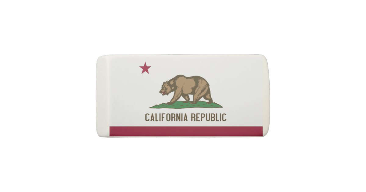 Patriotic Wedge Eraser with flag of California USA | Zazzle