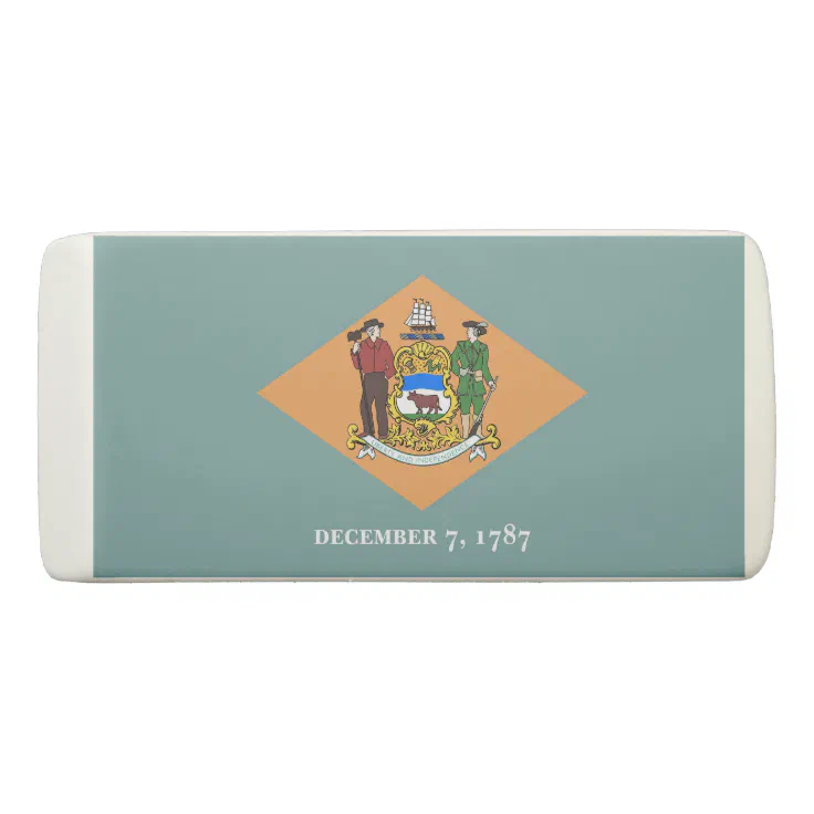 Patriotic Wedge Eraser with flag of Delaware | Zazzle
