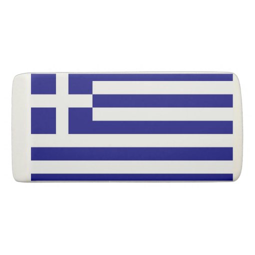 Patriotic Wedge Eraser with flag of Greece | Zazzle