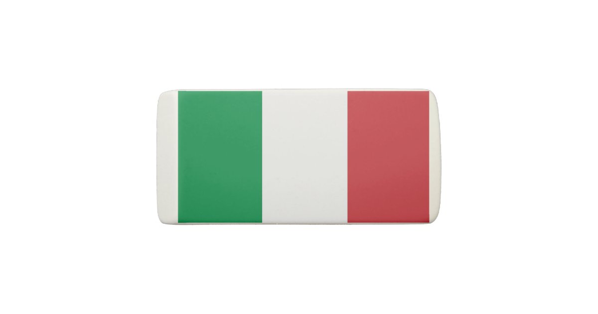 Patriotic Wedge Eraser with flag of Italy | Zazzle