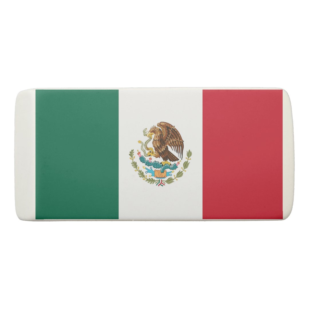Patriotic Wedge Eraser with flag of Mexico | Zazzle