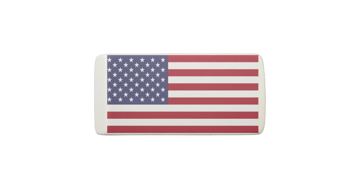 Patriotic Wedge Eraser with flag of USA. | Zazzle