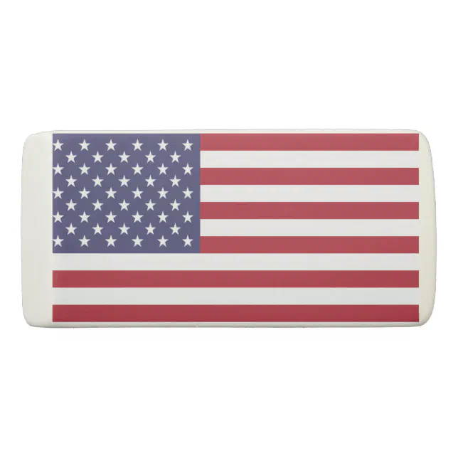 Patriotic Wedge Eraser with flag of USA. | Zazzle