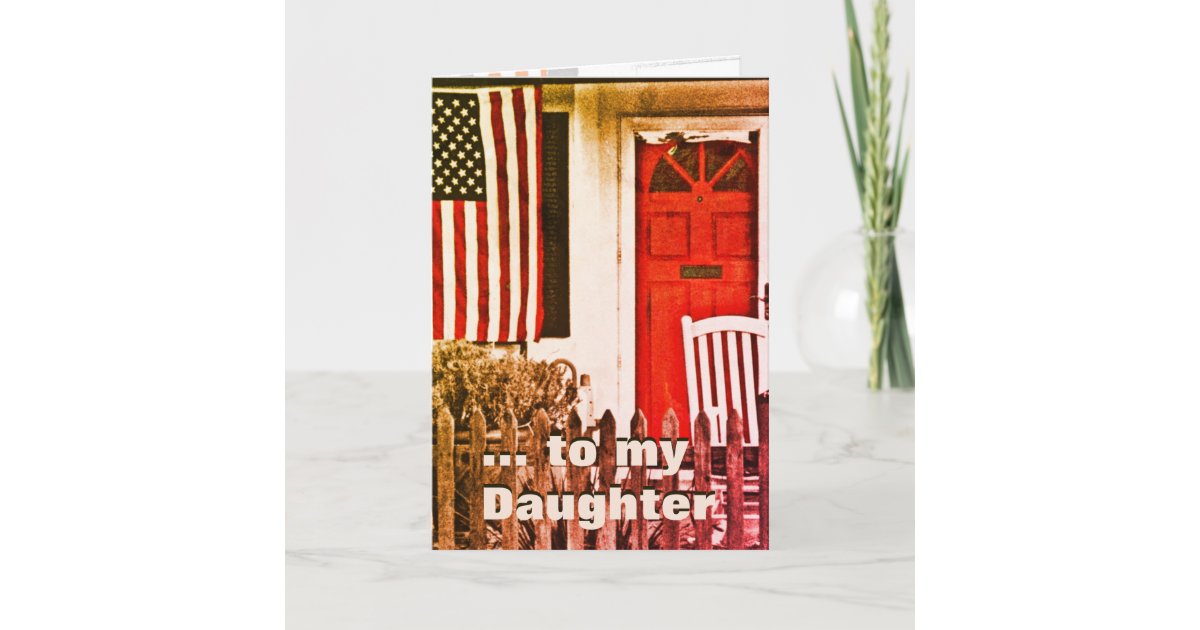 Patriotic Welcome Home Daughter Thank You Card | Zazzle