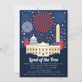 Patriotic White House Fireworks July 4th Cookout Invitation | Zazzle