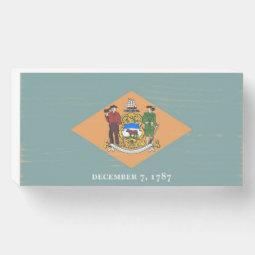 Patriotic Wood Box Sign with Flag of Delaware | Zazzle