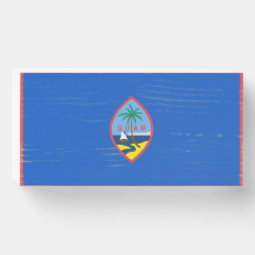 Patriotic Wood Box Sign with Flag of Guam | Zazzle