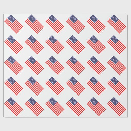 Patriotic wrapping paper with American flag | Zazzle