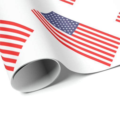 Patriotic wrapping paper with American flag | Zazzle