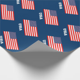 Patriotic wrapping paper with flag of America | Zazzle