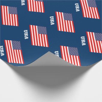 Patriotic wrapping paper with flag of America | Zazzle
