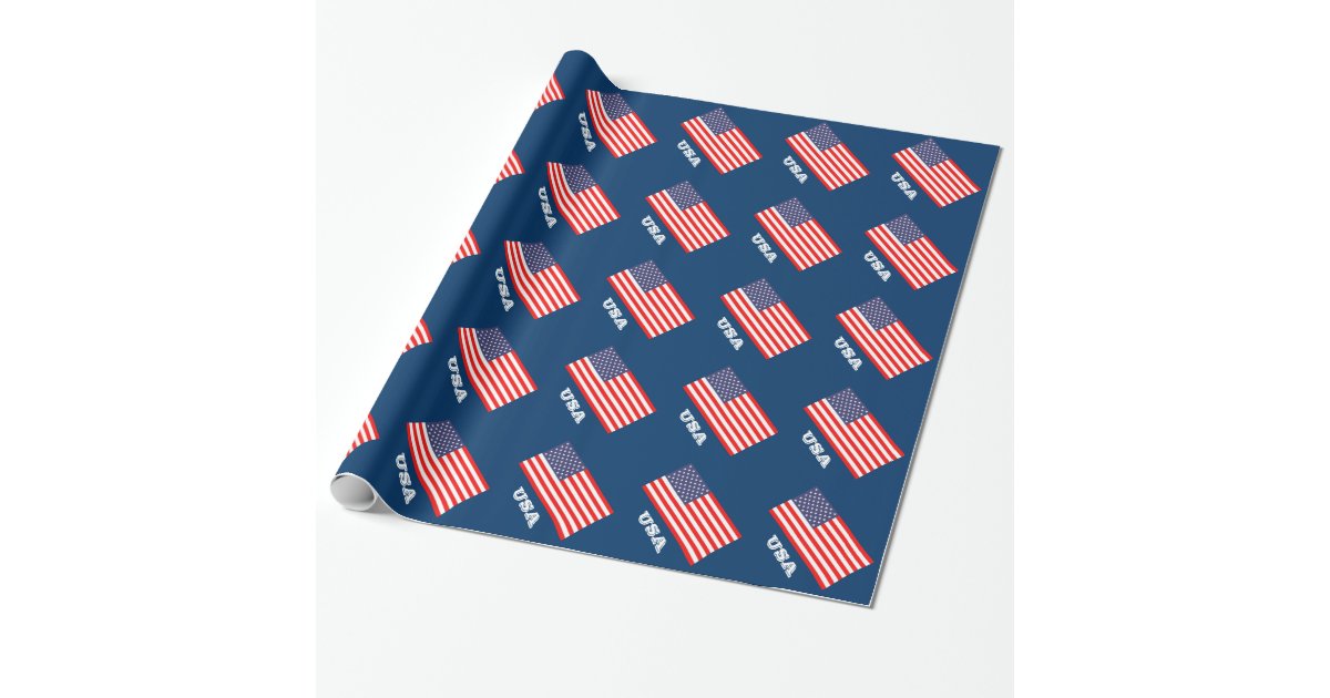 Patriotic wrapping paper with flag of America | Zazzle.com