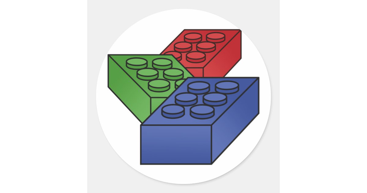 Pattern - Bright Building Blocks Classic Round Sticker | Zazzle