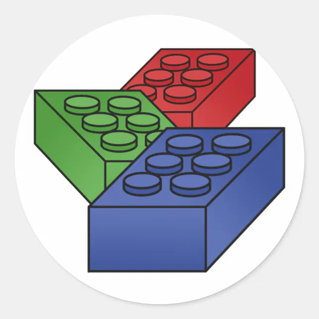 Pattern - Bright Building Blocks Classic Round Sticker | Zazzle