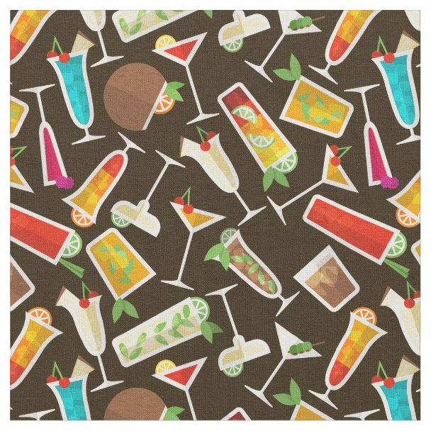 Margarita Cocktail Pattern Fabric | Zazzle.com
