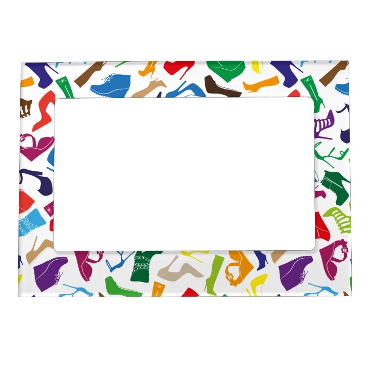 Pattern colorful Women's shoes Magnetic Picture Frame | Zazzle