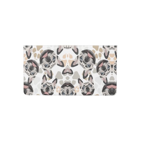 Pattern Dog Paws French Bulldog Checkbook Cover | Zazzle.com