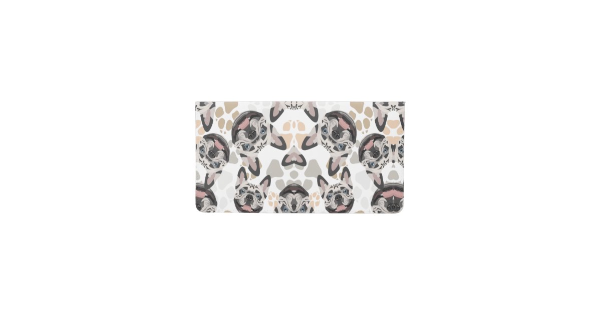 Pattern Dog Paws French Bulldog Checkbook Cover | Zazzle