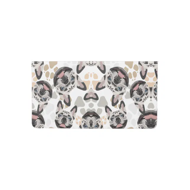 Pattern Dog Paws French Bulldog Checkbook Cover | Zazzle