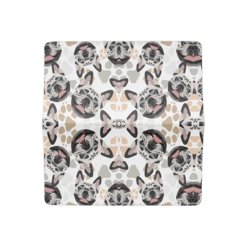 Pattern Dog Paws French Bulldog Checkbook Cover | Zazzle