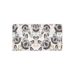 Pattern Dog Paws French Bulldog Checkbook Cover | Zazzle