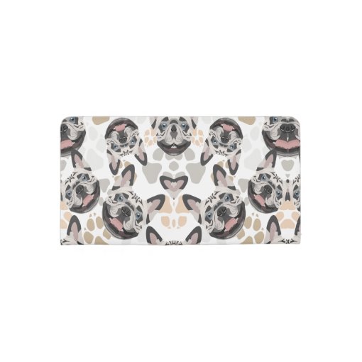 Pattern Dog Paws French Bulldog Checkbook Cover | Zazzle