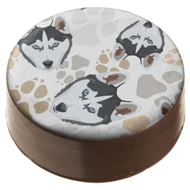 Pattern Dog paws Husky Chocolate Covered Oreo | Zazzle