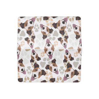 Pattern Dog Paws Jack Russell Terrier Checkbook Cover | Zazzle