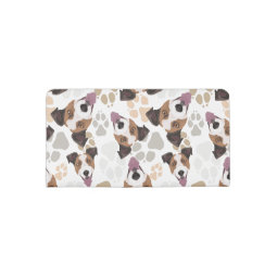 Pattern Dog Paws Jack Russell Terrier Checkbook Cover | Zazzle