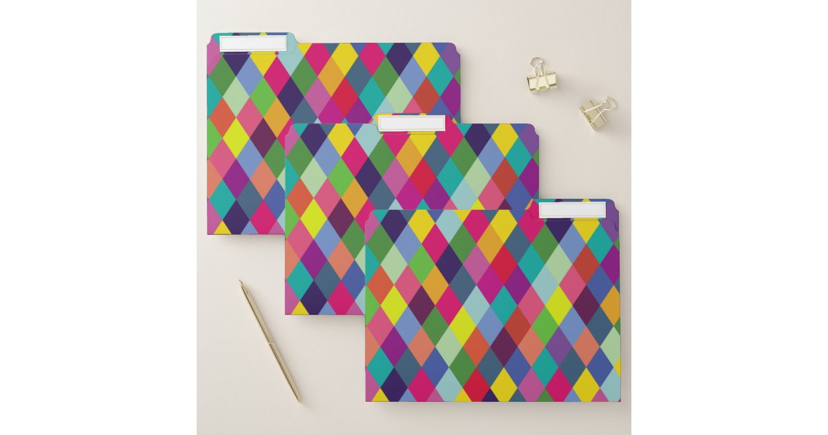 Pattern Fashion Colorful- Modern spring hipster File Folder | Zazzle