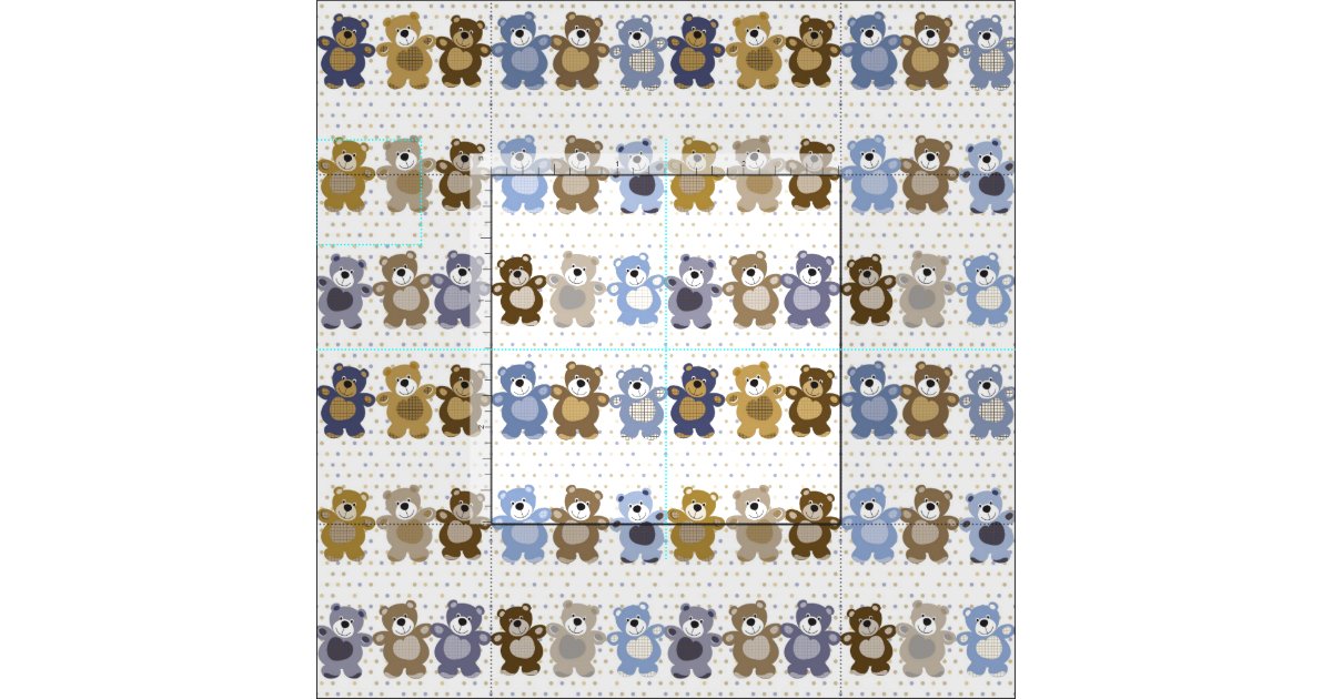 pattern of a toy teddy bear fabric | Zazzle