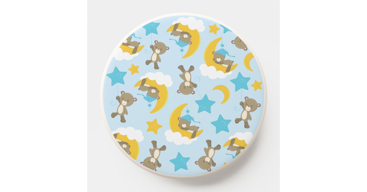 Pattern Of Bears, Cute Bears, Teddy Bears, Stars PopSocket | Zazzle