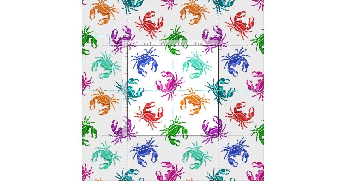 Pattern Of Crabs Fabric | Zazzle