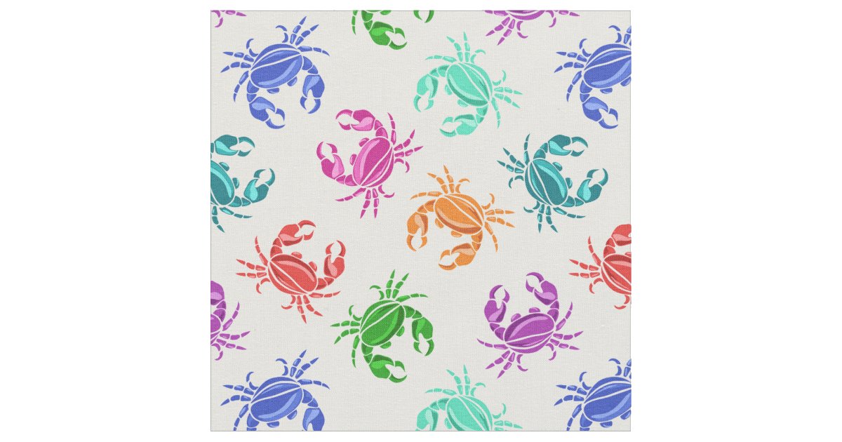 Pattern Of Crabs Fabric | Zazzle