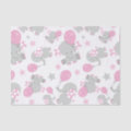 Pattern Of Elephants, Cute Elephants - Pink Gray Tissue Paper | Zazzle