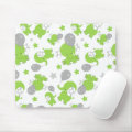 Pattern Of Green Elephants, Cute Elephants, Stars Mouse Pad | Zazzle
