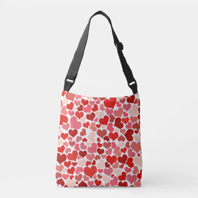 Pattern Of Hearts, Red Hearts, Love Crossbody Bag | Zazzle