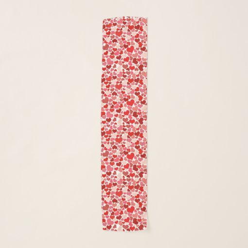 Pattern Of Hearts, Red Hearts, Love Scarf | Zazzle