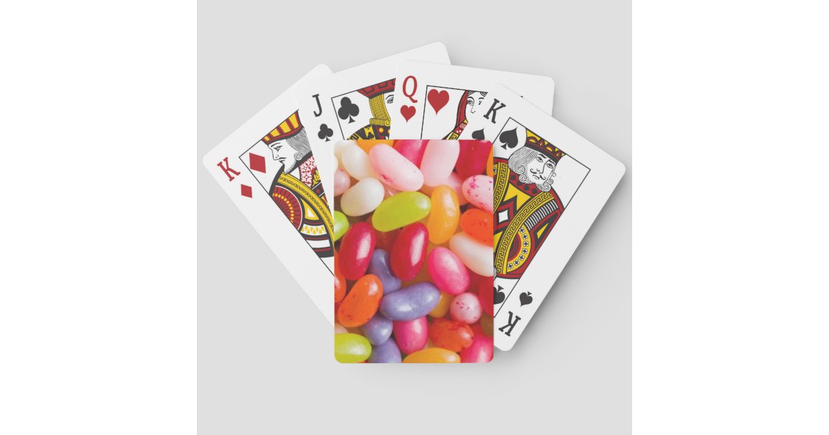 Pattern of jelly beans poker cards | Zazzle