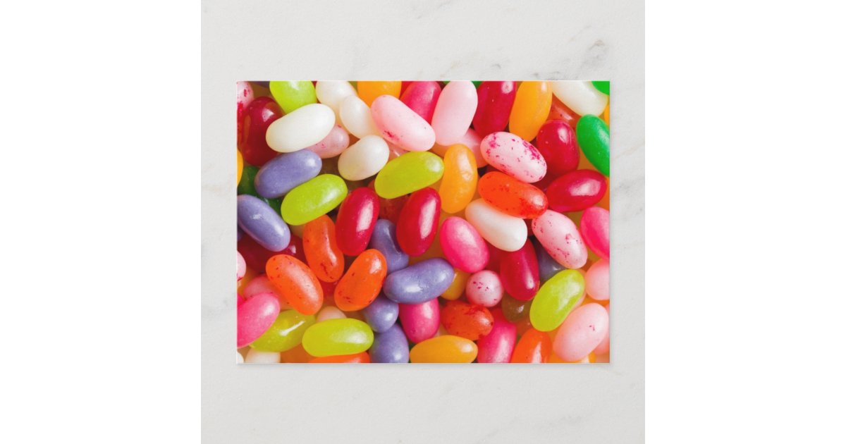 Pattern of jelly beans postcard | Zazzle