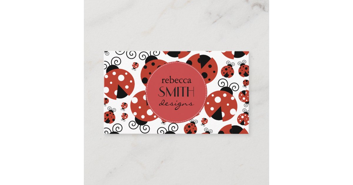 Pattern Of Ladybugs, Cute Ladybugs, Red Ladybugs Business Card | Zazzle