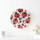 Pattern Of Ladybugs, Cute Ladybugs, Red Ladybugs Large Clock | Zazzle
