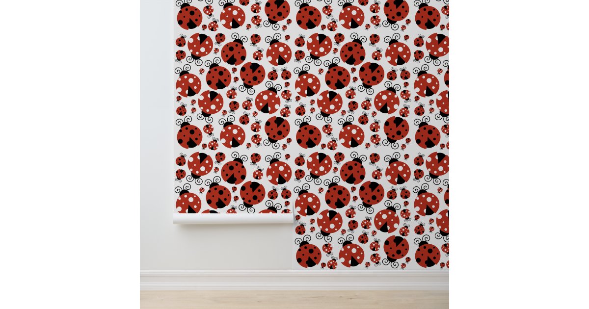Pattern Of Ladybugs, Cute Ladybugs, Red Ladybugs Wallpaper | Zazzle