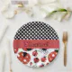 Pattern Of Ladybugs, Polka Dots, Your Name Paper Plates | Zazzle