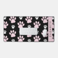 Pattern Of Paws, Pink Paws, Dog Paws, Your Name Desk Mat | Zazzle