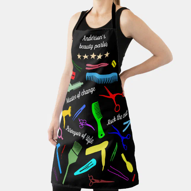 Pattern Of Stylist's Tools Funny Apron | Zazzle