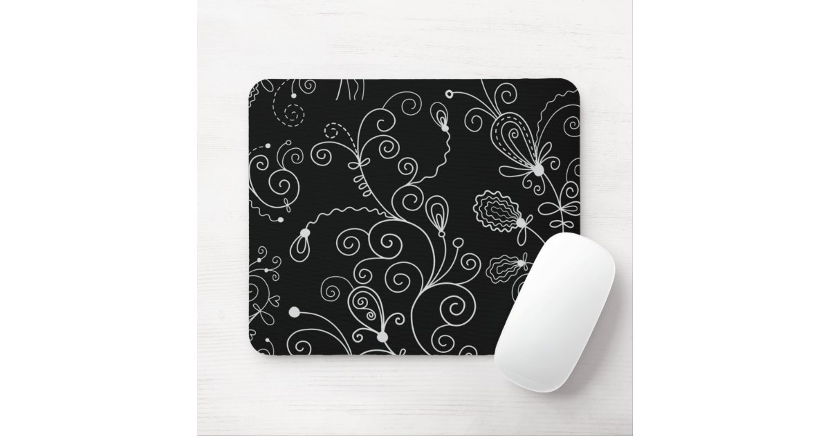 Pattern Of Swirls, Swirl Pattern, Black and White Mouse Pad | Zazzle