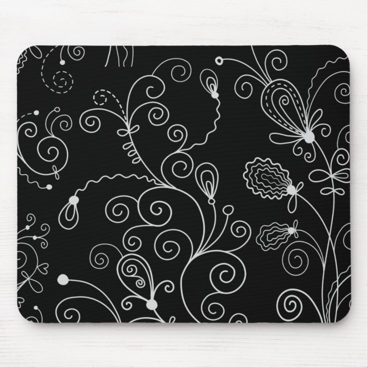 Pattern Of Swirls, Swirl Pattern, Black and White Mouse Pad | Zazzle